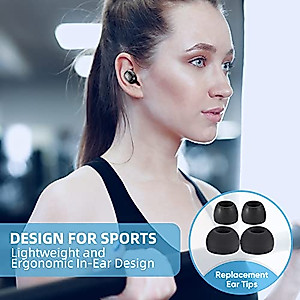 wellqual TWS Wireless Earbuds Sports Earphones Bluetooth V5.0 Headphones Wireless Earphones, LED Power Display Built-in Mic for Clear Calls, Touch Control, Single Twin Mode, Stereo Sound (Black)