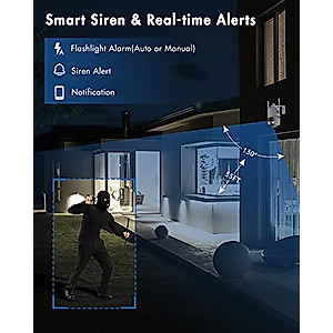 MUBILIFE 2K Wireless Security Camera, 360° Pan Tilt Outdoor Cameras for Home Security, Battery Powered, IP66 Waterproof, AI Motion Detection, Color Night Vision, Siren & Spotlight, 2.4G WiFi