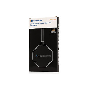 Cable Matters Ultra Mini 4 Port USB C Hub (USB-C Hub, USB 3.1 Hub, USB Type C Hub) - Thunderbolt 4 / USB4 / Thunderbolt 3 Port Compatible