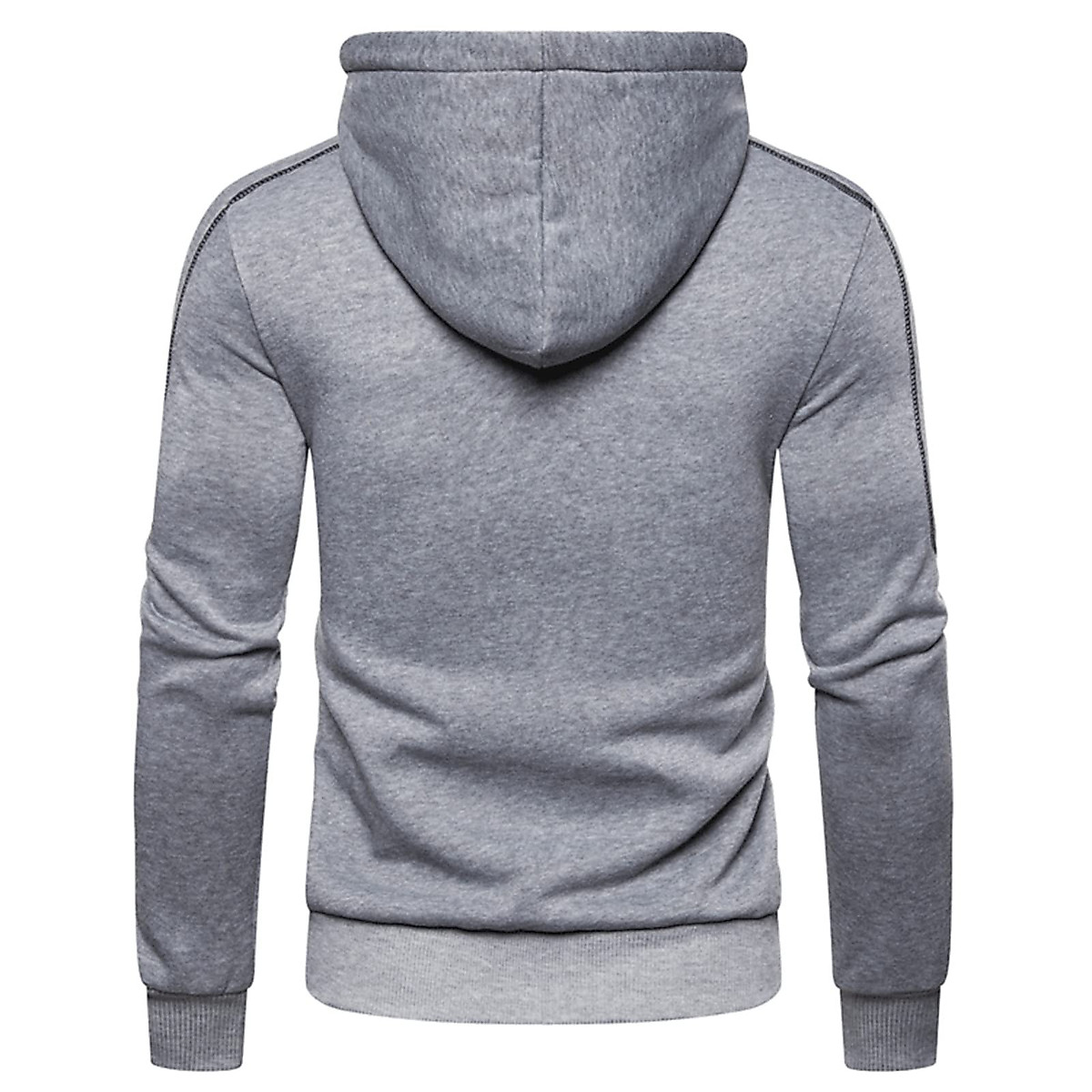 Maiyifu-GJ Men's Full Zip Casual Hoodies Long Sleeve Sports Hooded Sweatshirt Lightweight Pullover Hoodie with Kanga Pocket (Light Grey,XX-Large)