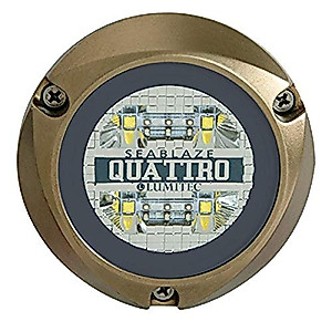 Lumitec Lighting 101511, LED Underwater Light, SeaBlaze Quattro Underwater Light, Dual Color White / Blue
