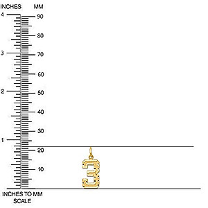 Diamond2Deal 14k Yellow Gold Medium Diamond-Cut Number 3 Charm Fine Jewelry for Women