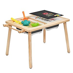 Easyego Sensory Table for Toddlers, Kids Table with Foldable Bin & Paper Roller (Without Roll Paper) Play Sand and Water Table Gifts for Boys and Girls
