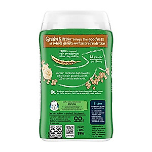 Gerber Organic 2Nd Foods Sitter Banana Oatmeal Baby Food Glass Jar, 8 Ounce