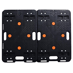 2 Pack Hand Truck, Heavy Duty Luggage Cart with 4 Wheels, Secure Interlocking System, Handle, Up to 330 Lbs Capacity Dolly Platform Cart for Travel Luggage