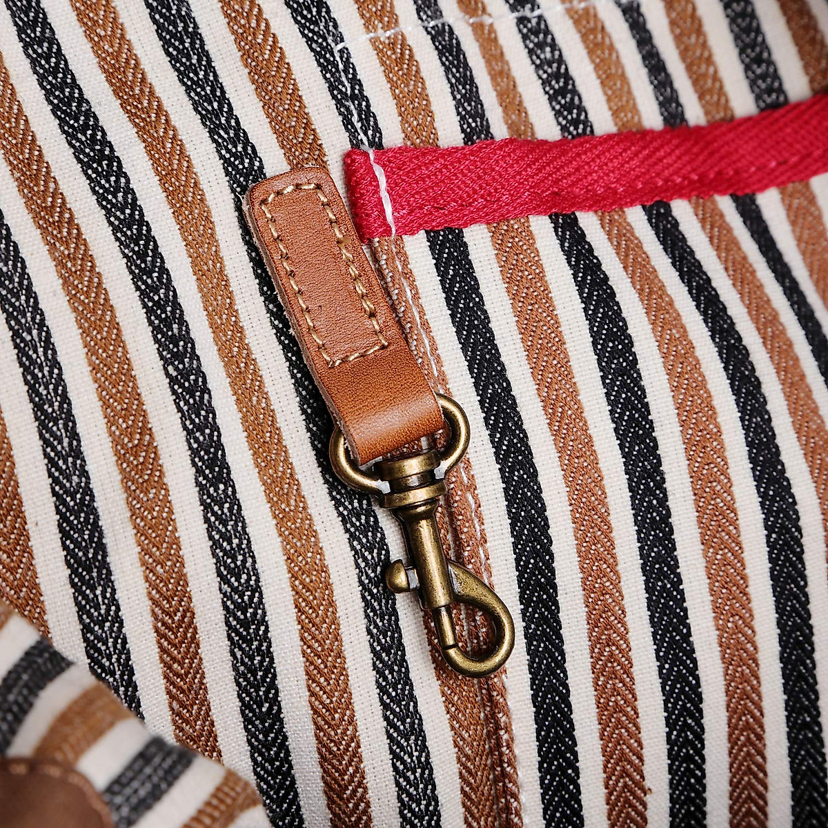 TSD Brand Dolphin Studded Canvas Backpack (Dark Brown)