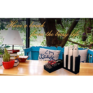 HAITIAN Coffee Condiment Organizer Cup Holder 7 Compartments for Store, Office and Home use, Handmade of 3mm ABS Sheet, Color Black