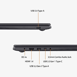 ASUS VivoBook Go L510 Laptop, 15.6" FHD Display, Intel Pentium Silver N5030 Processor, 4GB RAM, 128GB +256GB SSD, HDMI, Wi-Fi, Bluetooth, Windows 11 Home, 1 Year Microsoft 365, Black