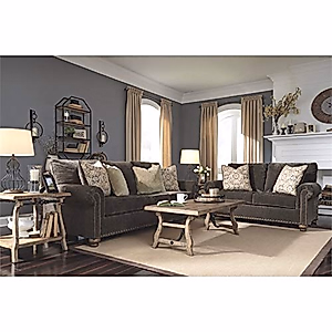 Signature Design by Ashley Stracelen New Traditional Sofa with Nailhead Trim, Dark Brown