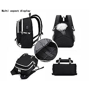 TwinYe The Monarch Butterfly in Bloom Cosmic Blue Butterfly Backpack with USB Charging Port for Teen. (1), Black