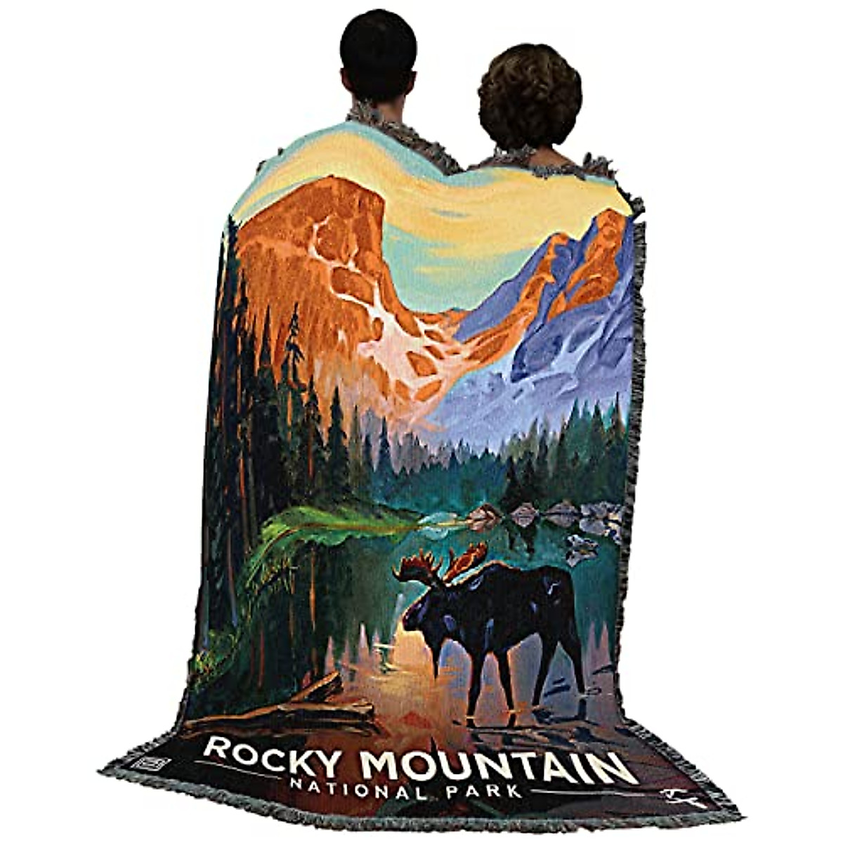 Pure Country Weavers Rocky Mountain National Park Blanket by Kai Carpenter - Anderson Design Group Inc - Gift Tapestry Throw Woven from Cotton - Made in The USA (72x54)
