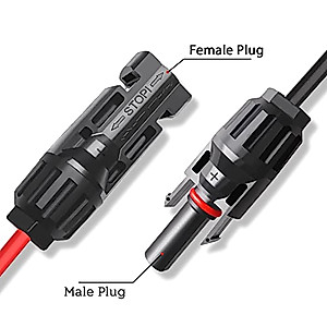 Goupchn Solar Panel Connector to DC 5.5mmx2.1mm Adapter Extension Cable 16 AWG 4.59ft/1.4m with DC 8mm, DC 4mmx1.7mm Adapter for Portable Power Station, Solar Generators
