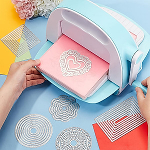 BENECREAT 6 Sets Cutting Dies, 38pcs Metal Stencils Nesting Die Flower Heart Square Embossing Tools for Festival Mother's Day Card Making, Scrapbooking Photo Album Making