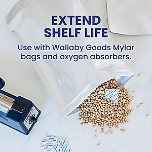 Wallaby Impulse Sealer - 16 inch - Manual Heat Sealer Machine for Mylar Bags - Heavy Duty for Strong, Secure Sealing for Long Term Food Storage - Two Fuse & Strip Replacement Kits Included (Blue)