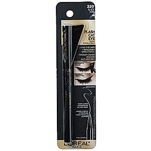 L'Oreal Paris Makeup Infallible Flash Cat Eye Waterproof Liquid Eyeliner, Black, 0.44 oz.