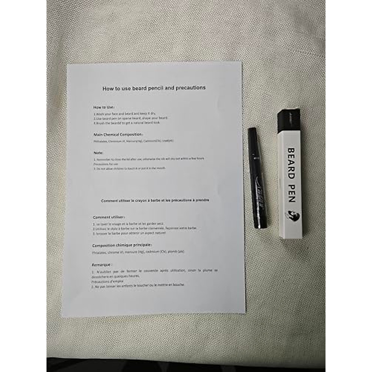 Beard Pencil Filler for Men - Sweat Proof, Water Resistance, Long Lasting & Natural Finish barber Pencil, Mustache Repair Shape (BLACK)