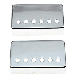 KAISH 2pcs Humbucker Guitar Pickup Cover Brass Humbucker Pickup Covers 50mm/52mm Pole Spacing Pickup Covers for Epi Les Paul Chrome
