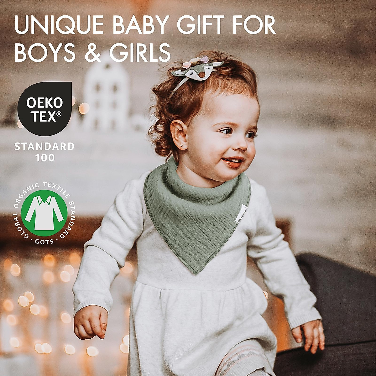 10 Pack Baby Muslin Bibs,Muslin Bandana Bibs for Baby Boys Girls,Soft Absorbent Bibs for Drooling Teething