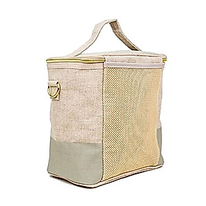 SoYoung Lunch Poche - Adult Lunch, Raw Linen, Eco-Friendly, Modern and Easy to Clean - Linen-Cement