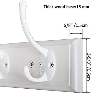 WEBI Coat Rack Wall Mounted,10 Hooks,38 1/4’’ Long,Wood Coat Hooks Wall Mounted,Coat Hanger Wall Hook Rack,Jacket Hooks for Hanging Coats,Clothes,Hats,White