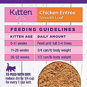 Wellness Complete Health Grain-Free Chicken Entrée Wet Kitten Food - Natural Ingredients with Real Chicken, Brain Development DHA, Essential Fatty Acids and Eye Health Taurine, 3 oz cans (Pack of 24)
