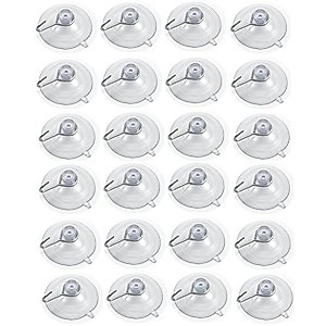 Suction Cups with Metal Hook 1 3/4 Inch 24 Pack Lot Also Includes One Suction Shower Hook