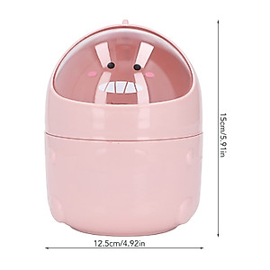 Aladeno Mini Desktop Trash Can Wastebaskets Cute Dinosaur Style Large Mouth Detachable Design Nonslip Bottom Plastic Mini Trash Can (Pink Baby Dinosaur)