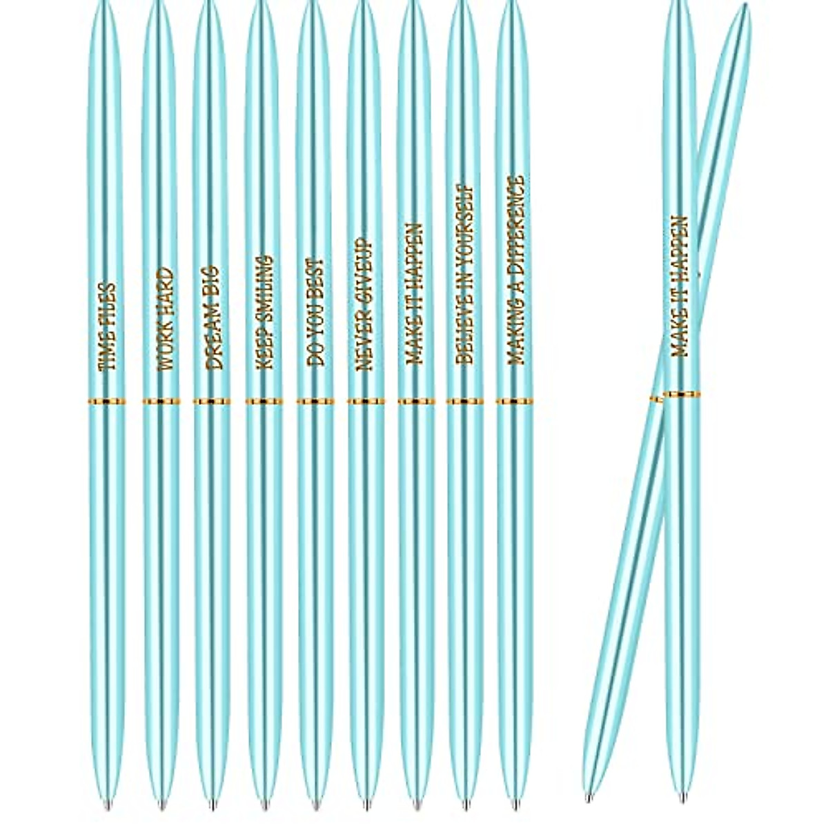 QISVVE 9 Pack Ballpoint Pens,Thank You Gifts Pen,Fancy Pens for Journaling,Cute Pens for Women, Girls,Teacher And Coworker, Luxury Pens, Inspirational Pens,Ball Point Pens Black