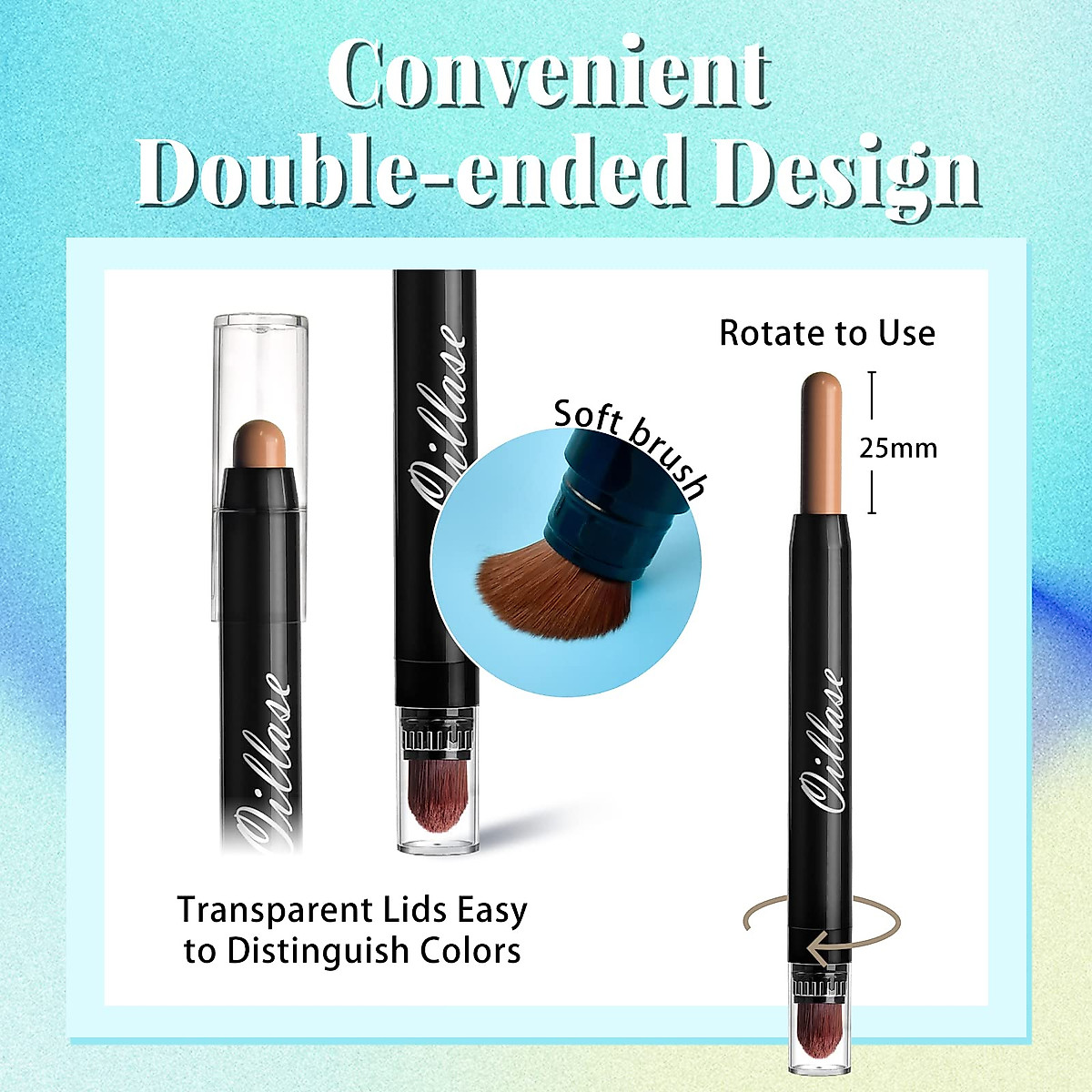 Oillase 12 PCS Eyeshadow Stick Sets with Smudge Proof Eyeshadow Primer Base, Waterproof Glitter Eyeshadow Pen with Soft Brush, Cream Eye Shadow Stick Makeup, Shimmer and Matte Eyeshadow Pencil Crayon