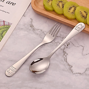 Kids Silverware Set, Poylim Children's Flatware,Safe Toddler Utensils, 6 Child Forks and 6 Child Spoons