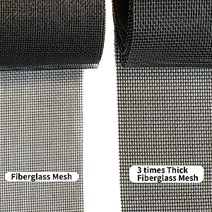 Tooltriz Pet Proof Window Screen Replacement, 39“ x 100" Upgraded Thicken Charcoal Fiberglass Mesh for Sliding Pet Screen Door Repair Kit - Screen Door Protector for Dogs Patio Screen mesh