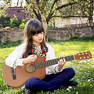 Childs Guitar STRONG WIND Guitar for Beginners Acoustic Kids Guitar 30" Steel Strings Wooden Guitar for Kids Students Girls Boys (Brown,No Bag)