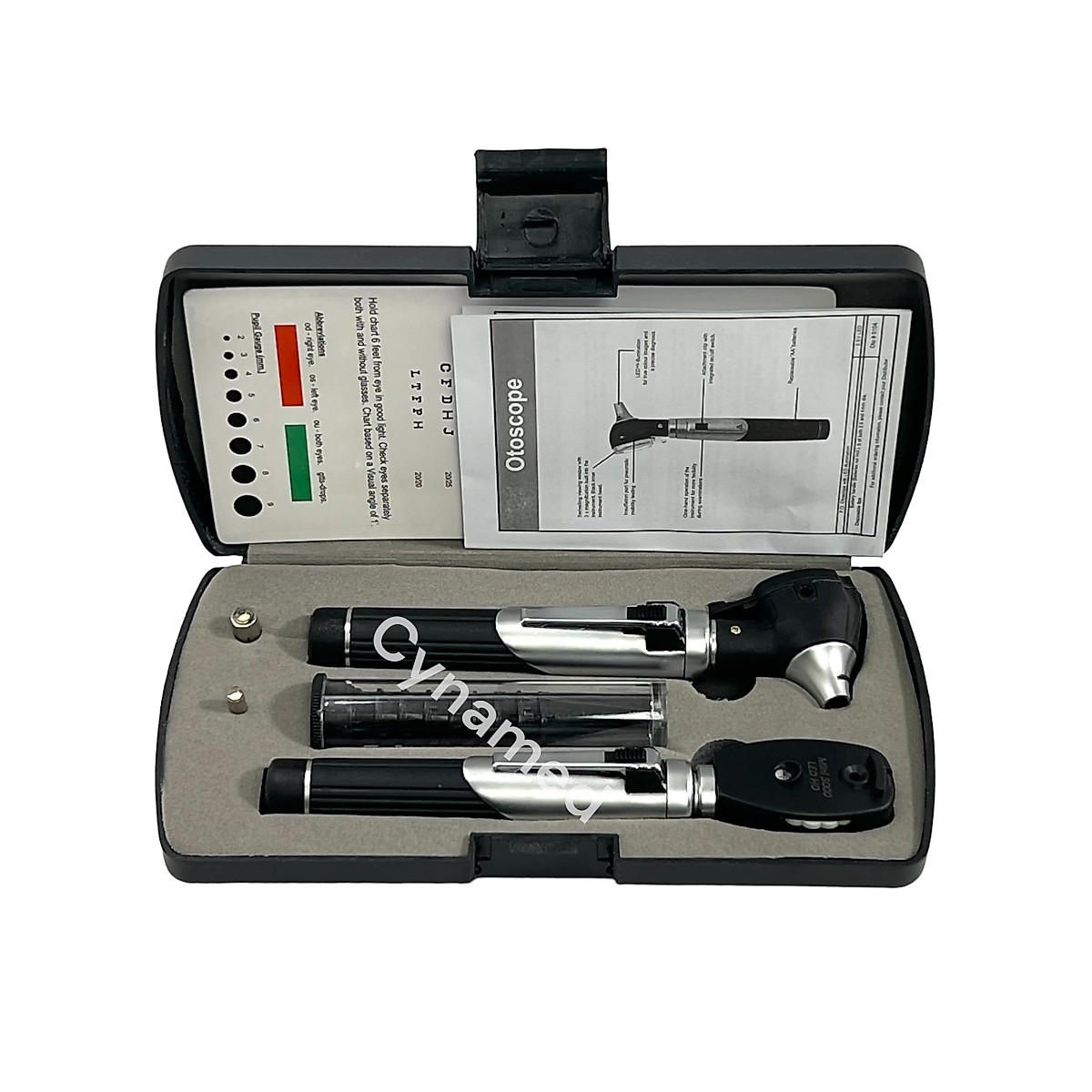 Cynamed - Diagnostix Bright White Led Otoscope Set with Accessories-Multi-Function Otoscope Student Set-Hard Case