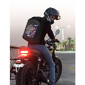 Taysem LED Backpack Motorcycle Backpack - Cool Laptop Backpacks for Men Smart LED Backpack with Programmable Pix Screen (A)