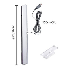 Eanetf Wii Sensor bar, Wired Infrared Sensor Bar for Wii, Replacement Wired Infrared IR Ray Motion Sensor Bar Compatible with Wii and Wii U Console