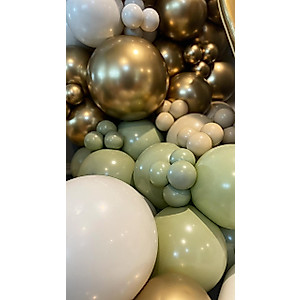 148pcs Neutral Nude Balloon Garland Arch Kit Pearl White Nude Tan Balloons Double Stuffed Green Balloon Garland for Bride Wedding Shower Woodland Jungle Theme Birthday Boho Party Decorations
