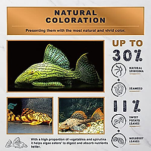 Ultra Fresh Algae Wafers Pleco Food, Spirulina & Algae, Sword Prawns, Balanced Diet, Color Enhancing, All Natural Ingredients, for Algae Eaters, Bottom Feeders, Vegetables Shrimp Pie, 2.12oz