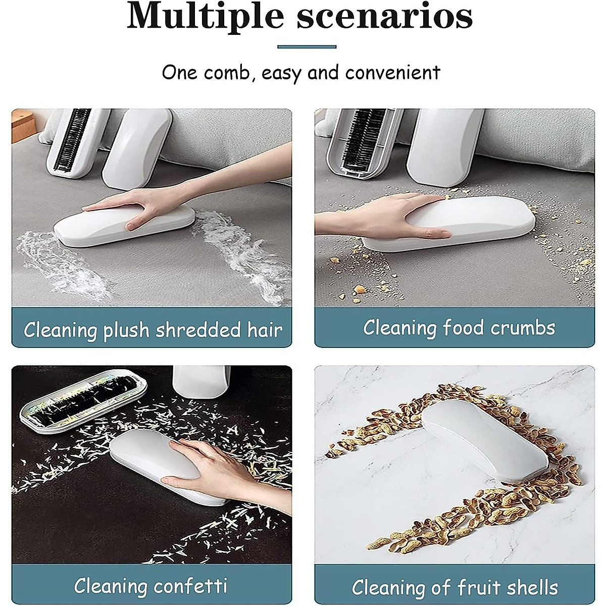 Multi-Functional Table Crumb Sweeper, Soft Bristles Debris Collector for Table, Mat, Bed Sheets, Sofas, Clothes Cleaning Brush (1) (1)