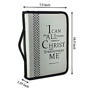 enhong Bible Covers for Women Personalized Oxford Fabric Handbag and Organizer for Bible up to 9.50 x 6.75 x 2.125 Inches with Zipper