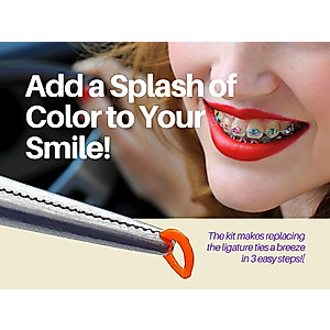 Dental Braces Color Changing Kit, Orthodontic Ties Changing kit, Change The Color of Your Braces Yourself in Minutes Ligas para Brackets Ortodoncia