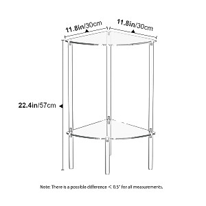 KSacry Acrylic Corner Shelves Stand Great for Small Space,2 Tier Toilet Stand for Bathroom Organizer,Waterproof Stand Fit for Toilet Paper Holder Storage, White
