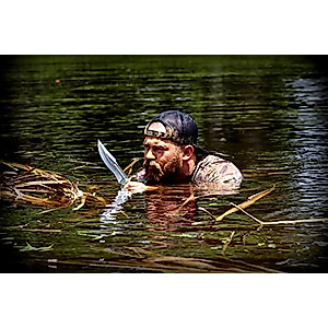 Kratos ZF9 Bowie Knife | Handmade | 13.25" Hardened High Carbon 440 Stainless Steel | 30-degree double bevel Edge | Wood Handle | Leather Sheath | Outdoor Hunting, Bushcraft, Boning, & Camping