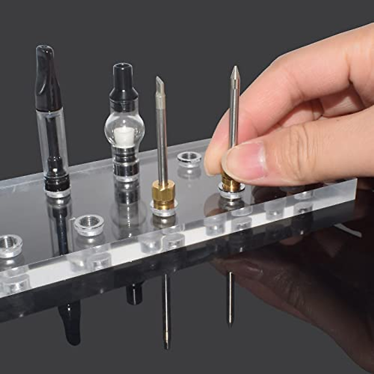 ADILAIDUN Multifunctional Display Stand Holder for 5|O |Sturdy & Durable 10-Hole Desk Organizer Stand Holder for Screws & Soldering Iron Tools