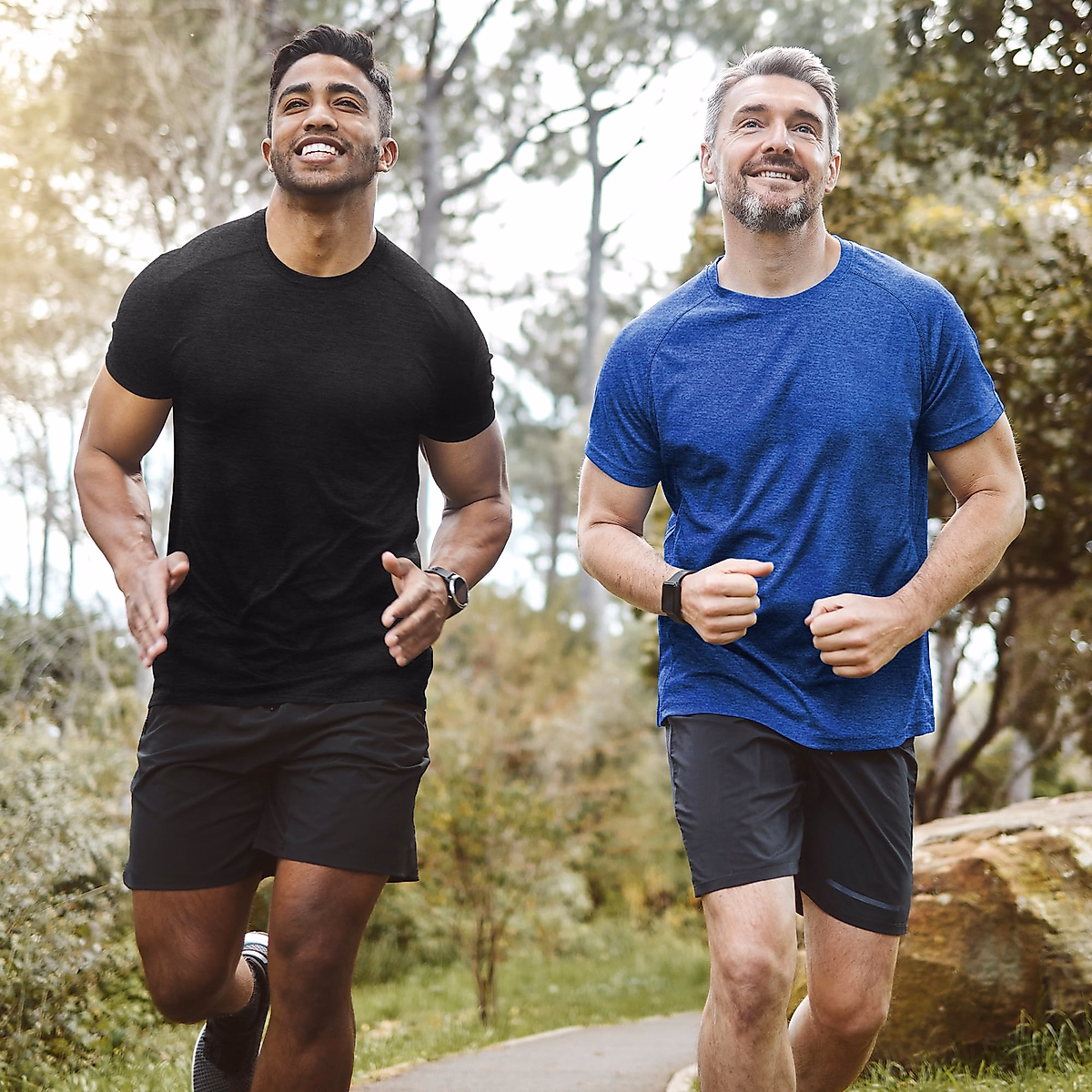 TVKSOM Workout Shirts for Men Pack Quick Dry Moisture Wicking Gym Shirts for Men Athletic Exercise Short Sleeve Tee Tops