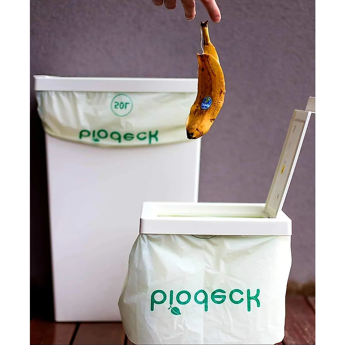 Biodeck Biodegradable and Compostable Waste Bin Liners, 30 Counts, 13.2 Gallon (50L) Compost Bags Kitchen Trash Bags, Certified by TUV Austria Ok Compost