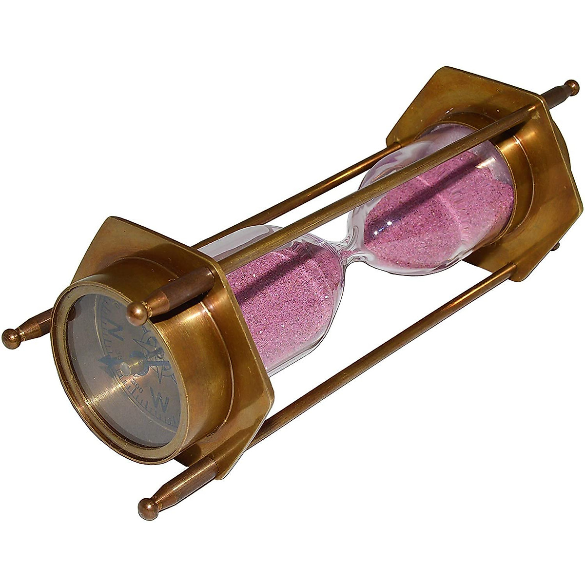 Antique Brass 5 inches Sand Timer, 5.75'' Brass Pirate Hourglass.