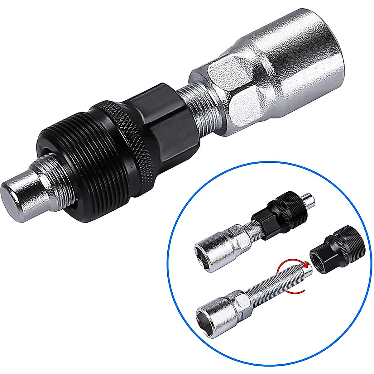 MMOBIEL Professional Bike Crank Puller and Bottom Bracket Remover 20 Teeth Incl. 16mm Spanner/Wrench Repair Tool Kit Compatible with Shimano, BSA, SRAM, Etc.