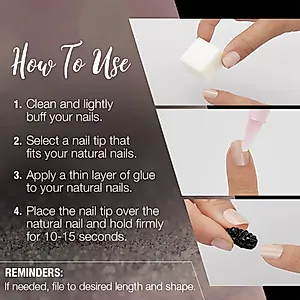 Ardell Nail Addict Premium Press On Nails - 24 False Nails Black Stud & Pink Ombre Jeweled And Matte, Reusable Artificial Acrylic Nail Kit for DIY Manicure