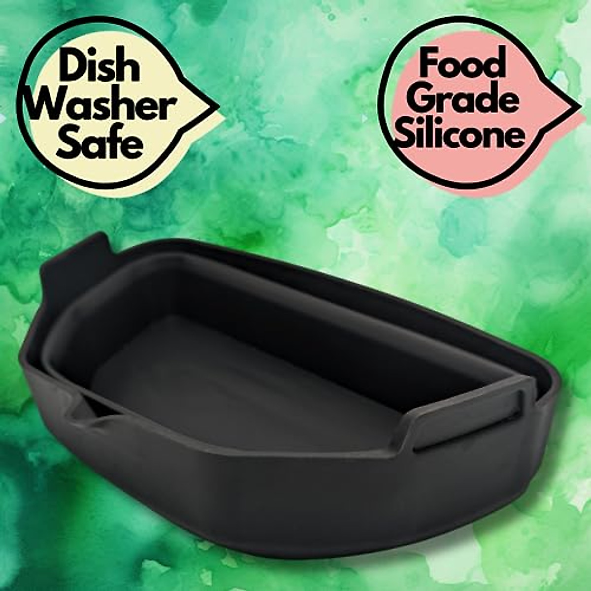 SimplyRye Silicone Slow Cooker Liners fits 6QT Crockpot, Reusable/Leakproof, Slow Cooker Divider Insert Liners, Dishwasher Safe (2 in 1 Black fits 6QT)