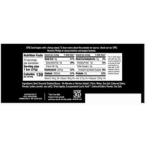 Epic Beef Apple Bacon Bars, Whole30, Paleo Friendly, 12 ct